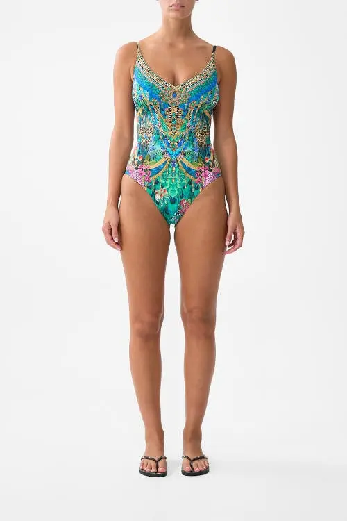 Camilla V Neck Underwire One Piece With Back Closure - Animal Alchemy