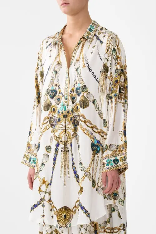 Camilla Relaxed High Low Shirt Dress - Chain Gang