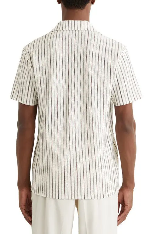 REISS Percey Stripe Camp Shirt