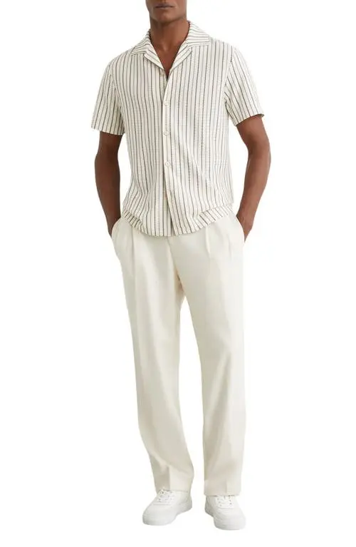 REISS Percey Stripe Camp Shirt