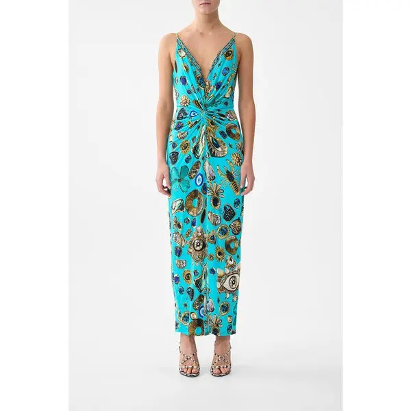 Camilla Strappy Dress With Twist Front - Totems And Treasures