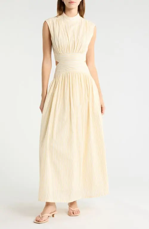 Parker The Julianne Stripe Cotton Maxi Dress - Pastel Yellow