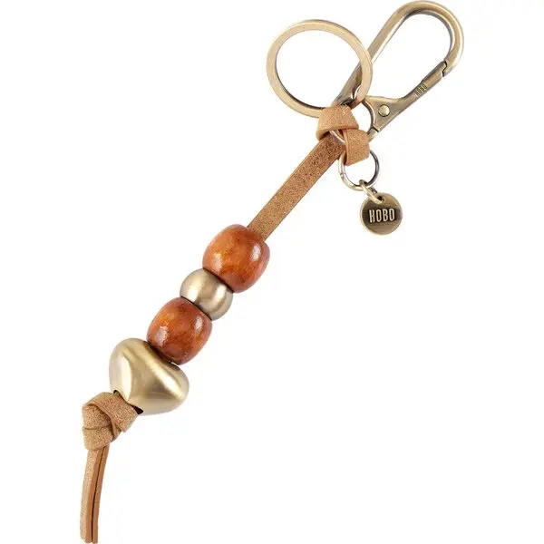 Hobo Beaded Heart Key Fob - Whiskey