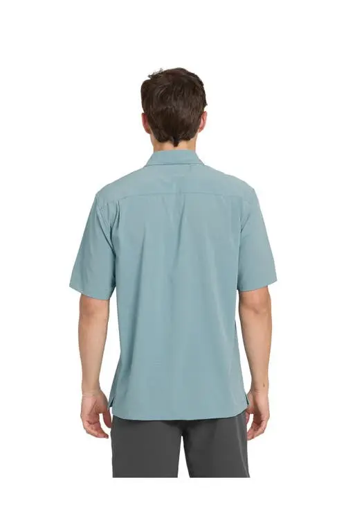 QUIKSILVER WATERMAN Chaser Wm Ss Short Sleeve Shirt - Blue Shadow