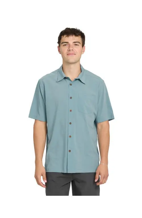 QUIKSILVER WATERMAN Chaser Wm Ss Short Sleeve Shirt - Blue Shadow