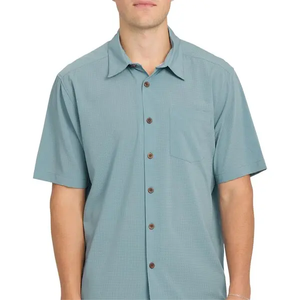 QUIKSILVER WATERMAN Chaser Wm Ss Short Sleeve Shirt - Blue Shadow