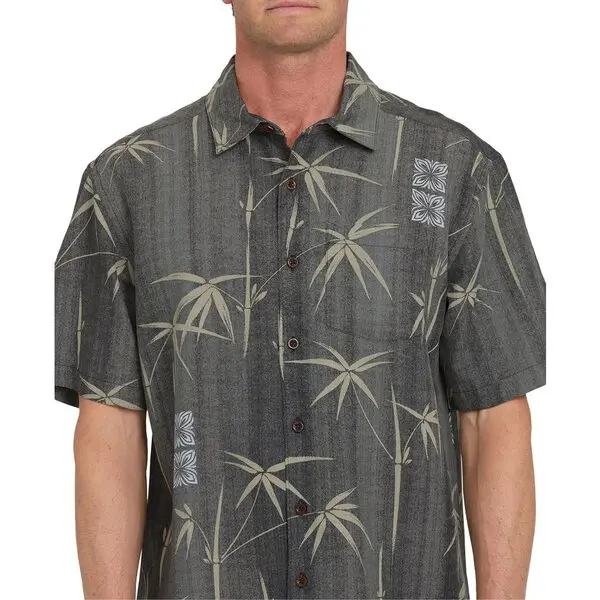 QUIKSILVER WATERMAN Bamb Bay Wm Ss Short Sleeve Shirt - Phantom