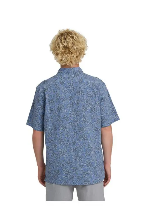 QUIKSILVER WATERMAN Flower Field Wm Ss Short Sleeve Shirt - Blue Shadow