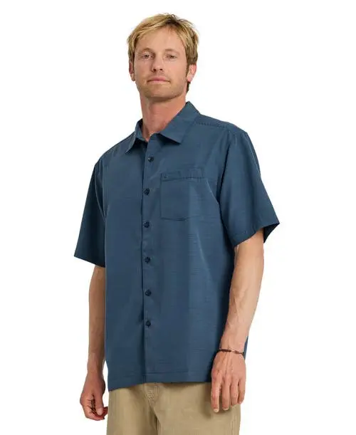 QUIKSILVER WATERMAN Centinela Short Sleeve Shirt - Navy