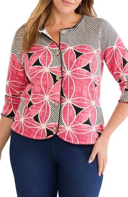 NIC+ZOE Gallery Walk Floral Cardigan - Pink Multi