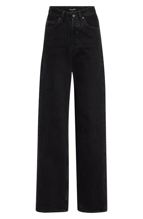 Saint Laurent Tevere V-waist Baggy Jeans - 90s French Black