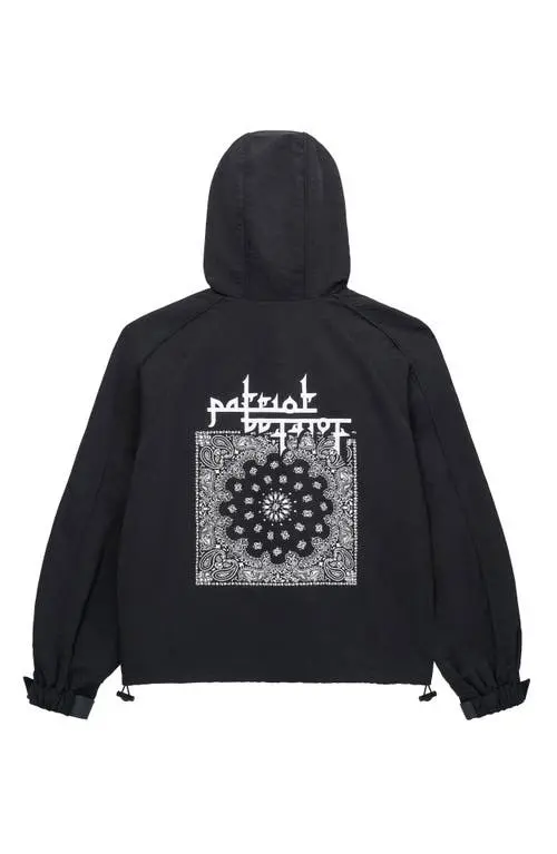 RtA Zayden Paisley Print Hooded Jacket - Black Paisley