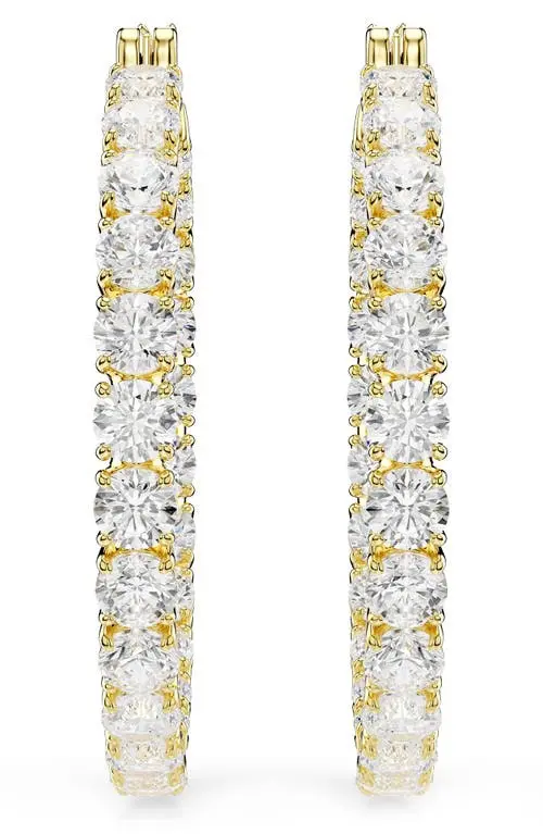 SWAROVSKI Matrix Tennis Hoop Earrings - Shiny White/gold