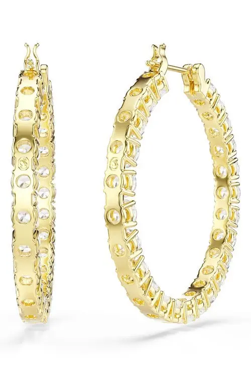 SWAROVSKI Matrix Tennis Hoop Earrings - Shiny White/gold