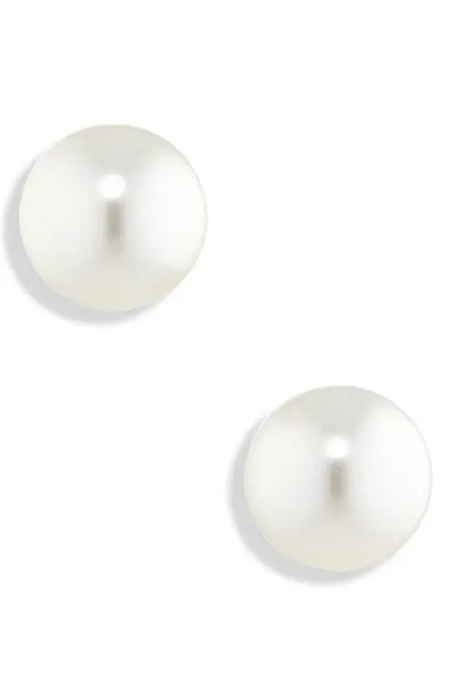SWAROVSKI Matrix Crystal Pearl Stud Earrings - White/silver