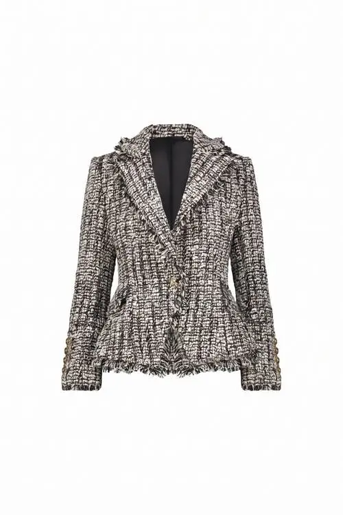 THE NOLI SHOP Giselle Single-breasted Tweed Blazer