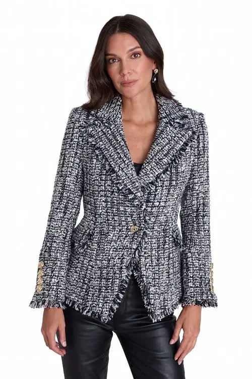 THE NOLI SHOP Giselle Single-breasted Tweed Blazer