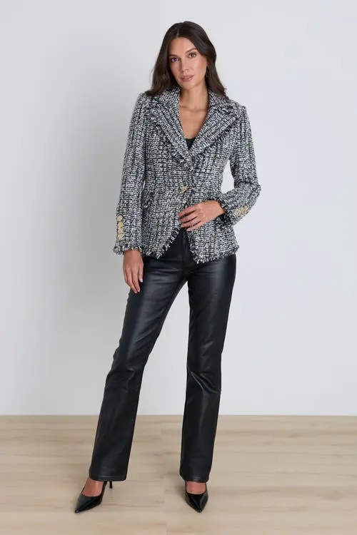 THE NOLI SHOP Giselle Single-breasted Tweed Blazer