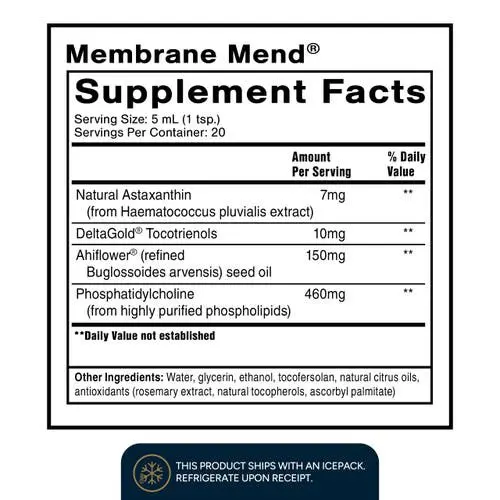 QUICKSILVER SCIENTIFIC Membrane Mend Phosphatidylcholine Ahiflower Oil And Astaxanthin Supplement