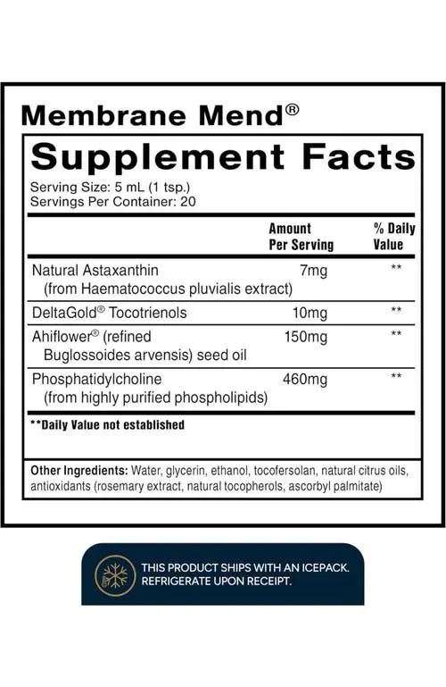 QUICKSILVER SCIENTIFIC Membrane Mend Phosphatidylcholine Ahiflower Oil And Astaxanthin Supplement