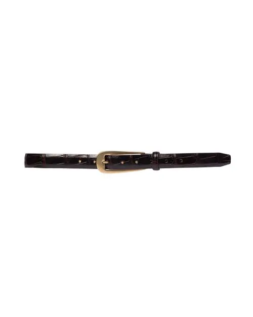 BLACK SUEDE STUDIO Orly Belt - Brown Croc Leather