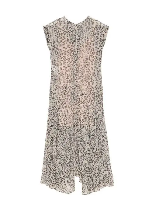 Mint Velvet Leopard Print Cap Sleeve Midi Dress