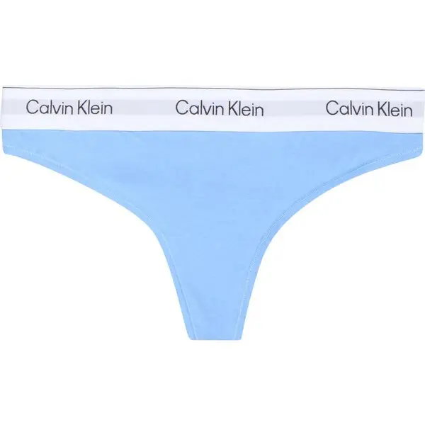 Calvin Klein Icon Cotton Blend Thong - Blue Descent