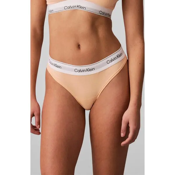 Calvin Klein Icon Cotton Blend Thong - Peach Bliss
