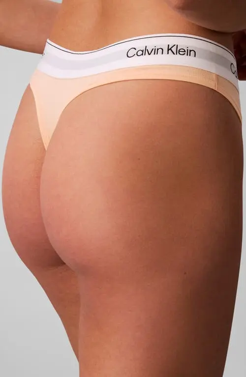 Calvin Klein Icon Cotton Blend Thong - Peach Bliss