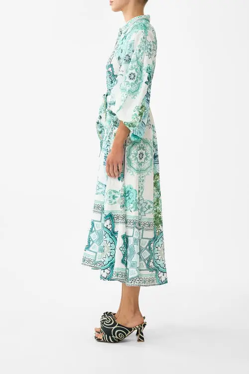 Camilla Waist Tie Shirt Dress With Bubble Sleeve - Balearic Bebé