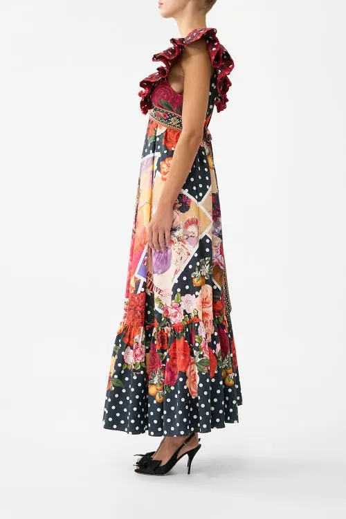 Camilla Frill Neck Dress With Hardware