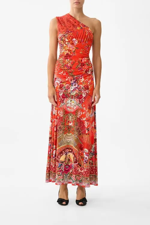 Camilla Gathered Jersey One Shoulder Dress - Olé Olé
