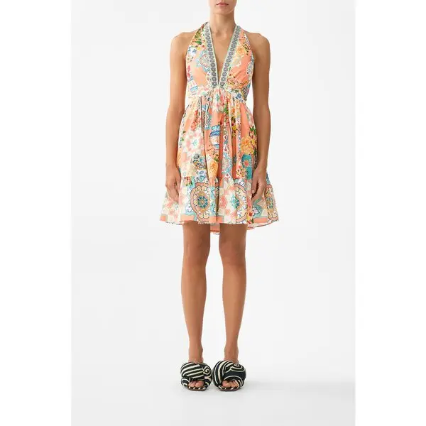 Camilla Ruffle Hem Halter Short Dress - Meet Me In Mallorca