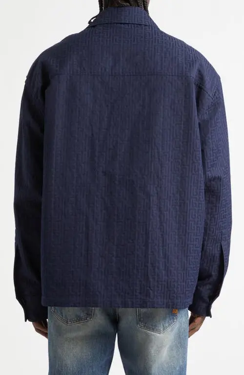 Balmain Monogram Cotton Jacquard Button-up Shirt
