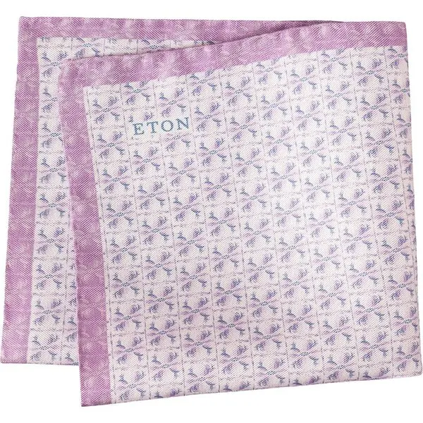 Eton Pink Floral Silk Pocket Square - Medium Pink