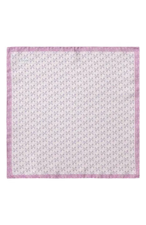 Eton Pink Floral Silk Pocket Square - Medium Pink