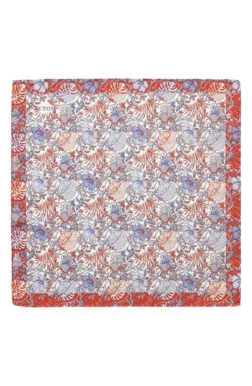 Eton Red Tropical Oxford Silk Pocket Square