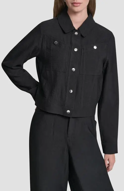 Dkny Twill Trucker Jacket - Black
