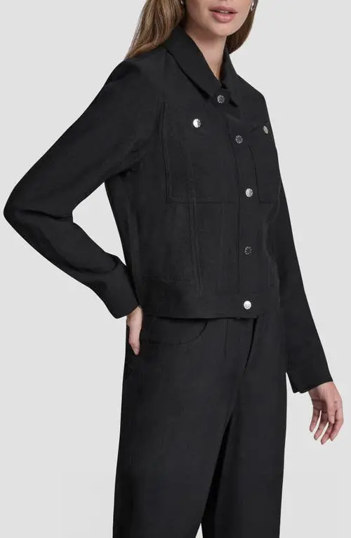 Dkny Twill Trucker Jacket - Black