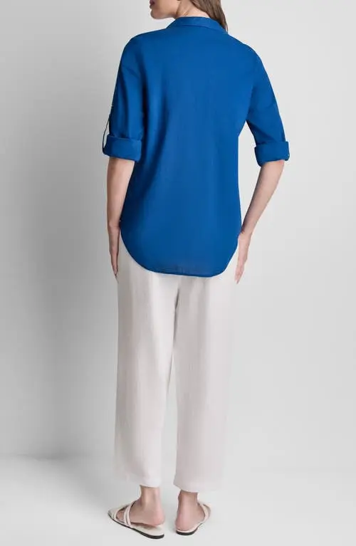 Dkny Short Sleeve Roll Tab Shirt - Cobalt