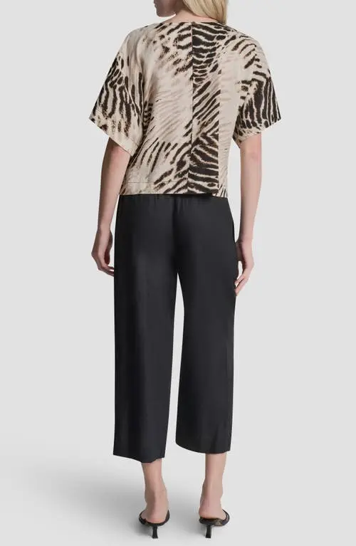 Dkny Pattern Boxy Linen Top - Brushed Sandbed