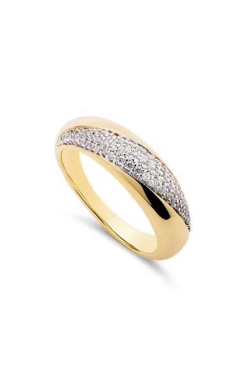 ANA LUISA Kira Pavé Dome Ring - Gold/clear