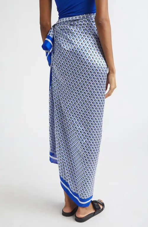 Max Mara Beachwear Foam Geo Print Silk Scarf - Navy