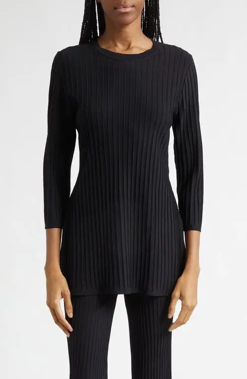 Max Mara Pure Aderire Rib Tunic Top - Black