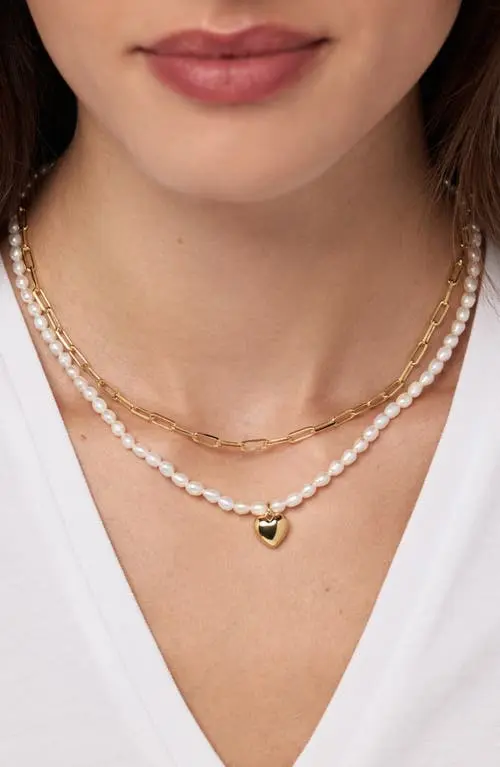 ANA LUISA Freshwater Pearl Heart Pendant Necklace