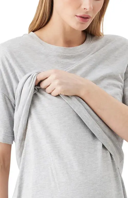 RIPE MATERNITY Claud Nursing Tee - Grey Marle