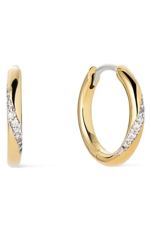 ANA LUISA Kira Slim Pavé Hoop Earrings - Gold/clear