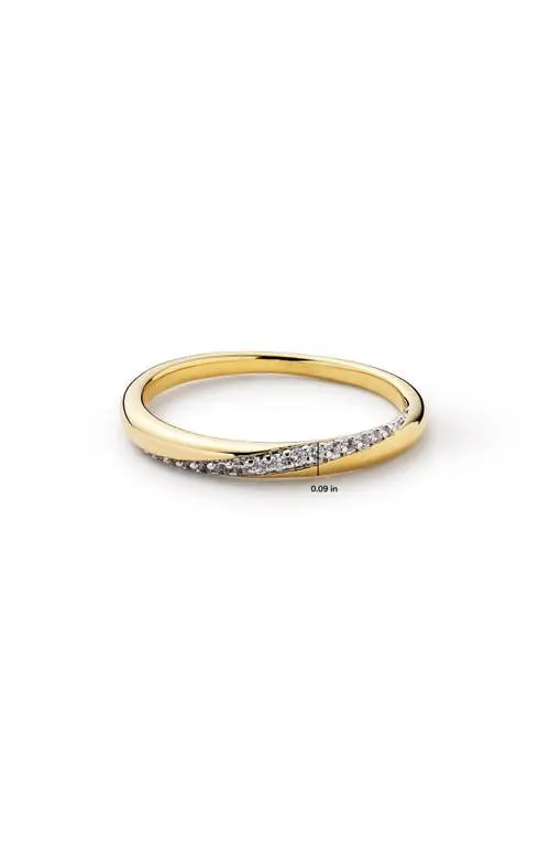 ANA LUISA Kira Pavé Band Ring - Gold/clear