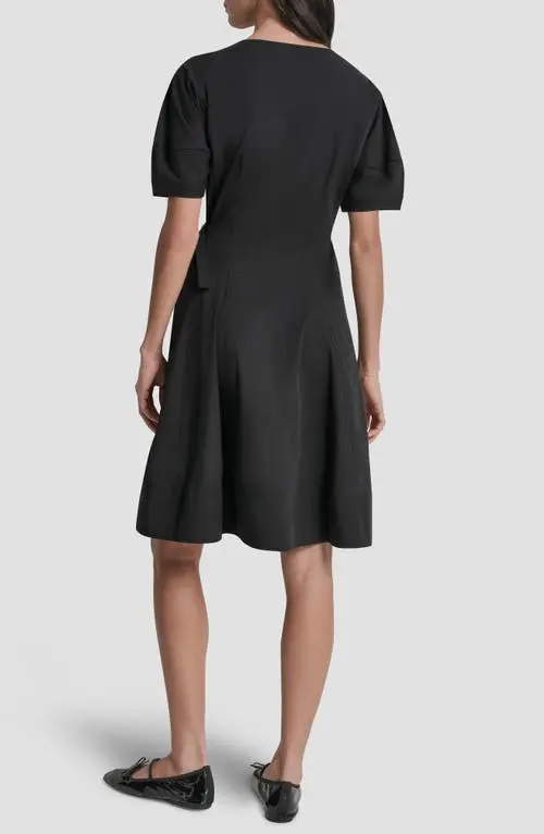 Dkny Poplin Fit & Flare Dress - Black