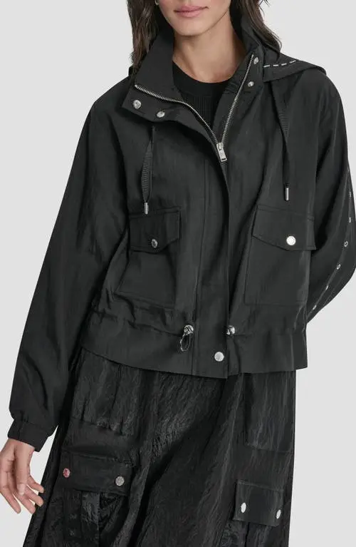 Dkny Studded Hooded Anorak - Black